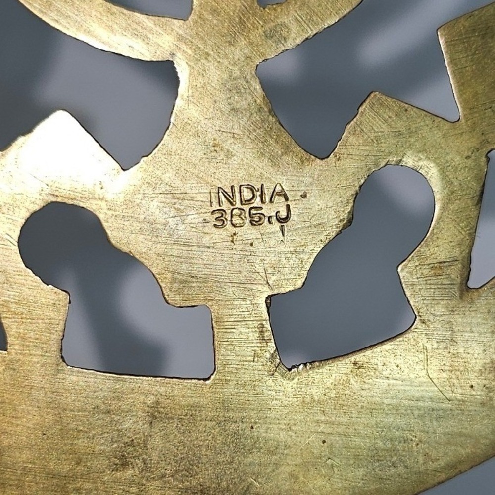 Kitchen | Vintage Brass Trivet Round Footed India 385j Shou Symbol ...
